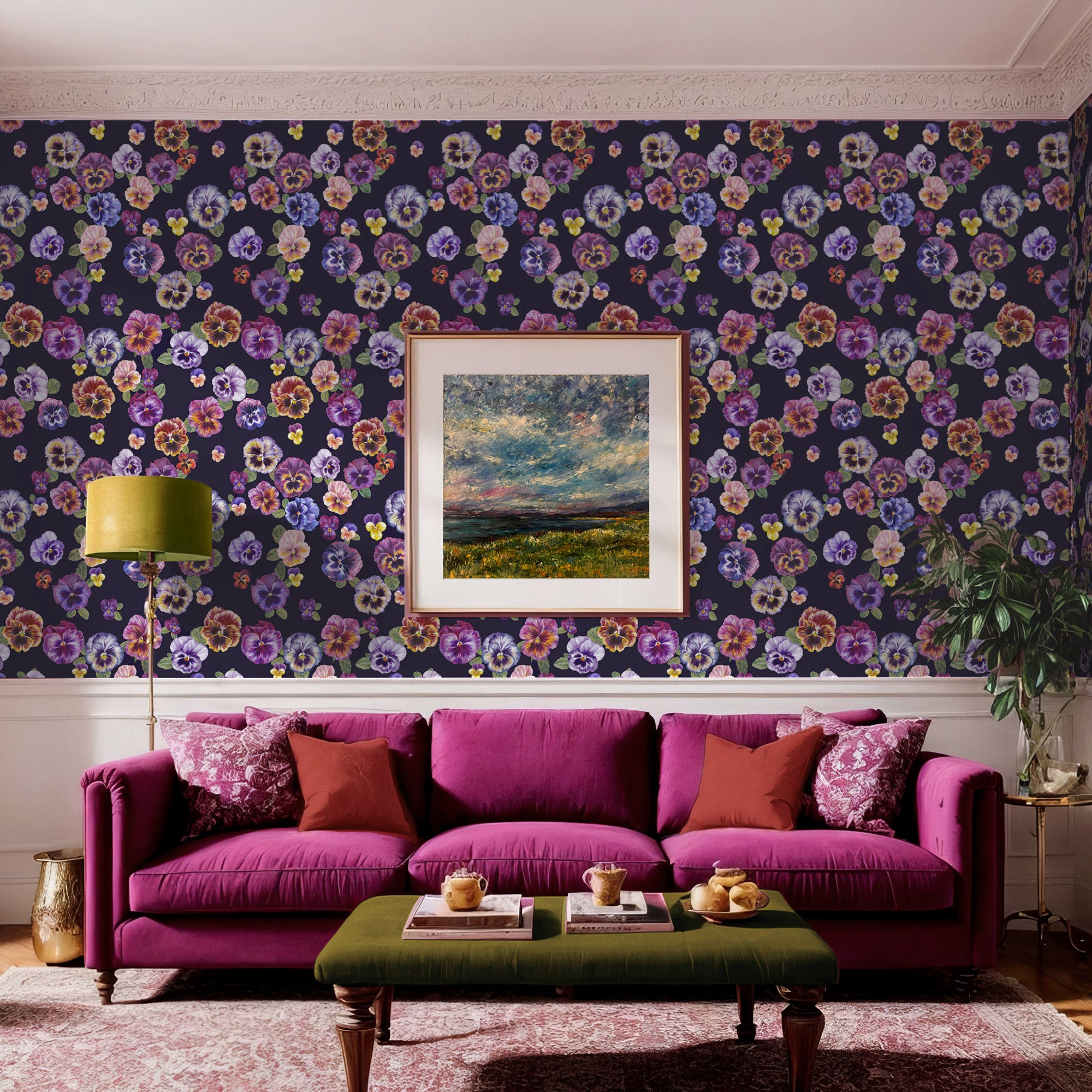 【A4サンプル】Victoria Sanders Design / PLETHORA OF PANSIES Violet | 輸入壁紙専門店 ...