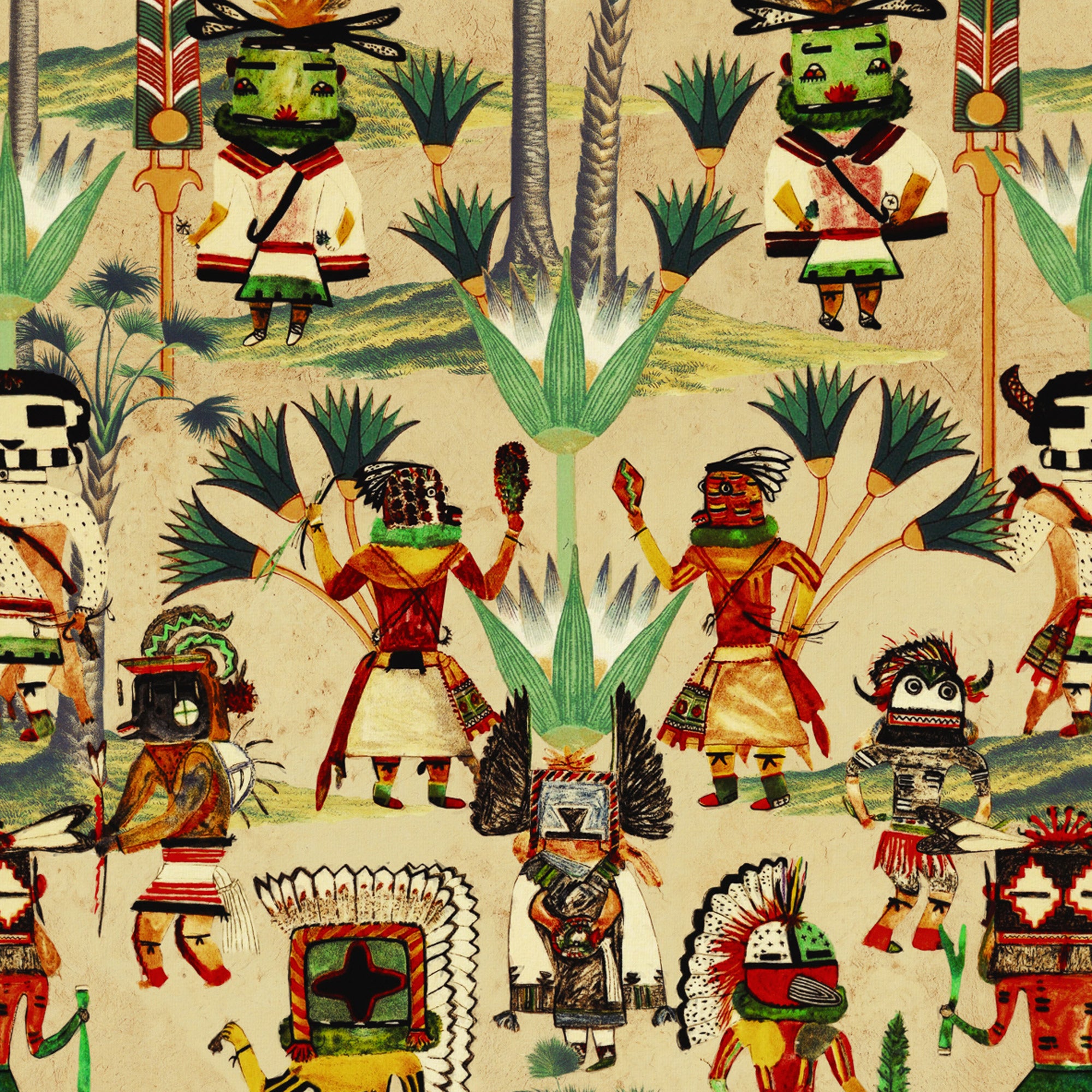 MINDTHEGAP / THE WALLPAPER COMPENDIUM 2 / HOPI SPIRIT Taupe WP20648 ...